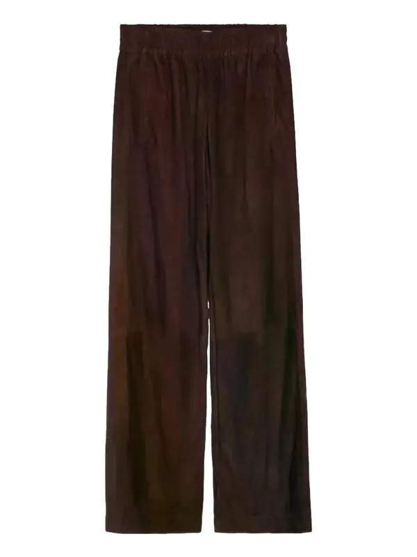 JACOB COHЁN Marianne Elasticated-waistband Suede Trousers - Brown