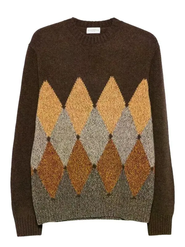 BALLANTYNE Argyle-pattern Sweater - Brown