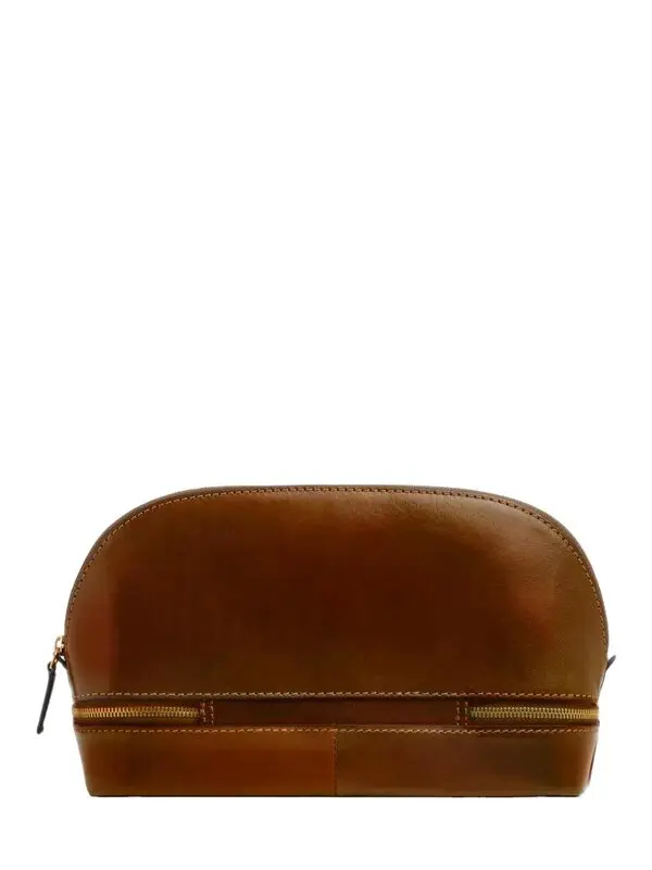 THE BRIDGE Leather Make-up Bag - Brown
