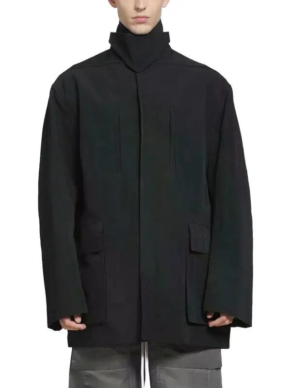 Rick Owens Tower High-neck Coat - Black