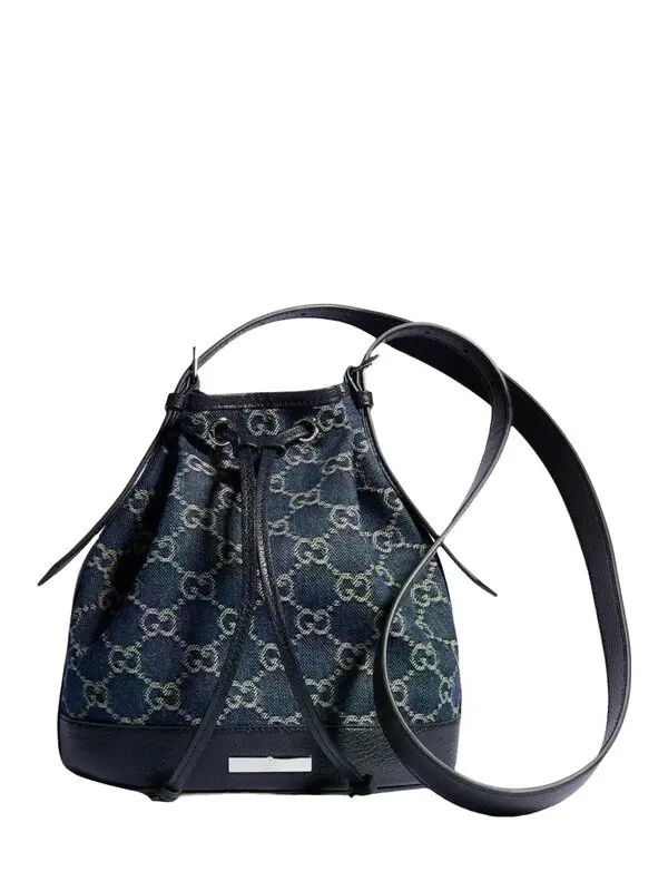 Gucci Small Gg Supreme Bucket Bag - Blue