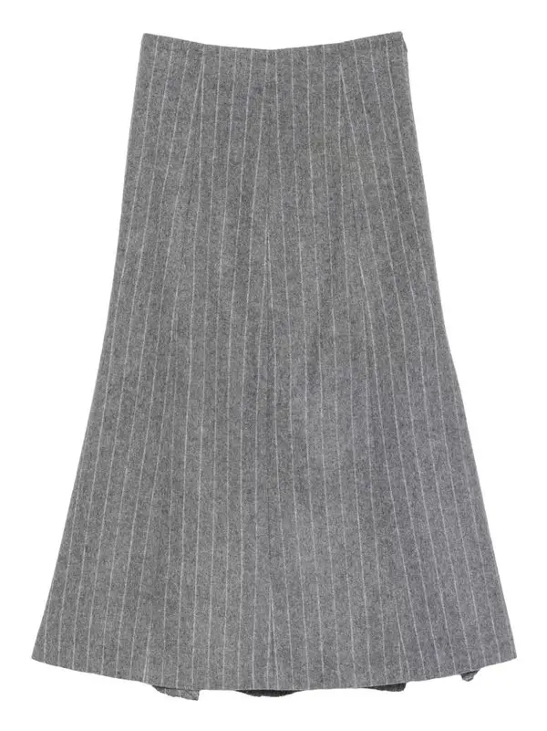 THELATEST Erica Pinstripe-pattern Pleated Skirt - Grey