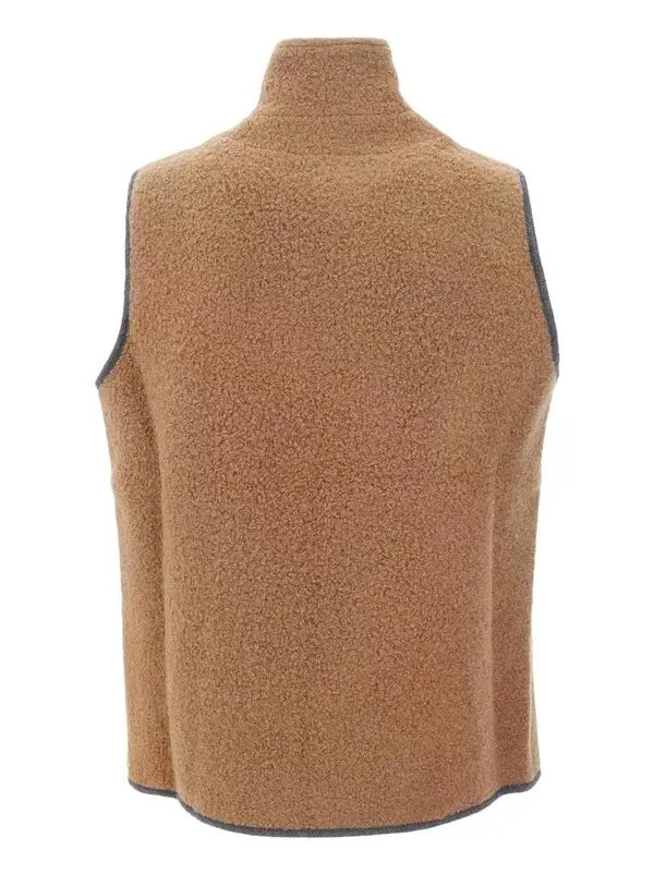 ALPE PIANO Bouclé-texture Gilet - Brown