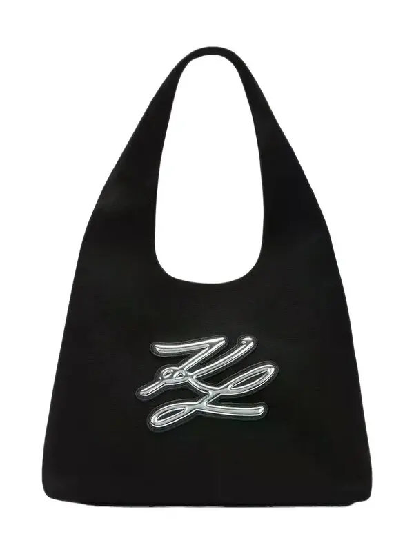 Karl Lagerfeld Medium K/autograph Logo-detail Shoulder Bag - Black