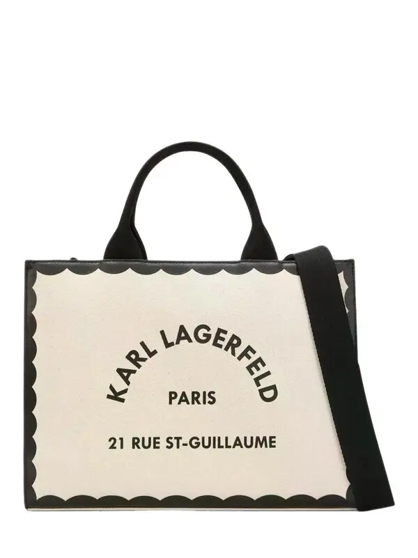 Karl Lagerfeld Medium 21 Rue St-guillaume Scallop Tote Bag - Neutrals