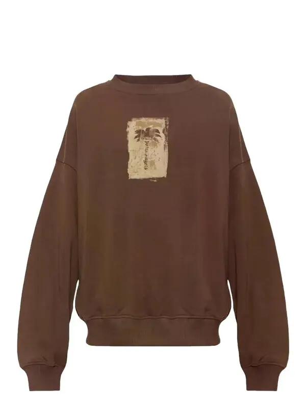 Palm Angels Palm-print Cotton Sweater - Brown