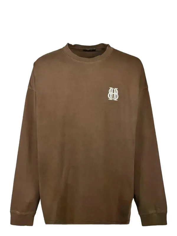 BREATH Logo-embroidered T-shirt - Brown