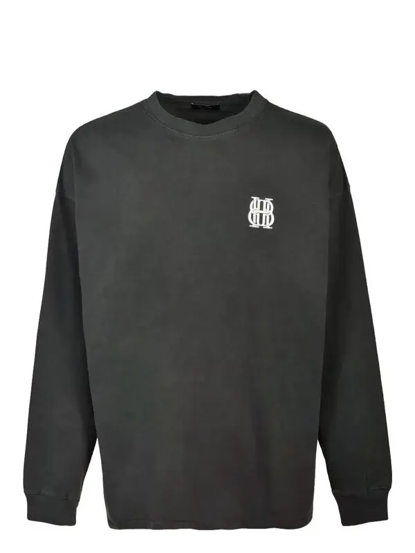 BREATH Logo-embroidered Long-sleeve T-shirt - Black
