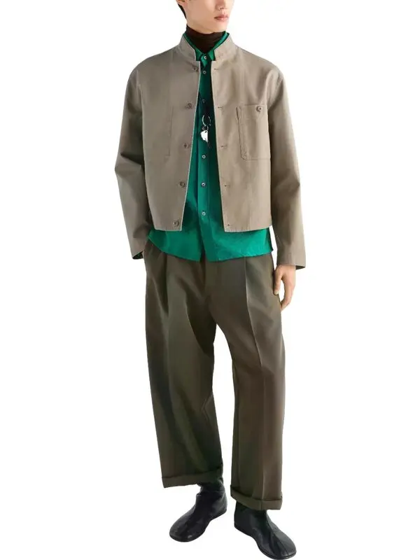LEMAIRE Stand-collar Jacket In Heavy Cotton Twill - Grey