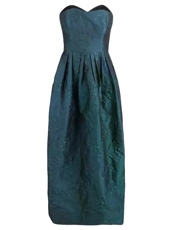 Ulla Johnson Katerina Floral-jacquard Strapless Dress - Blue