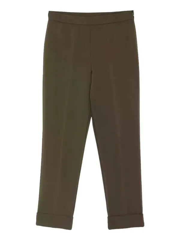 ZANETTI Pressed-crease Turn-up Trousers - Green