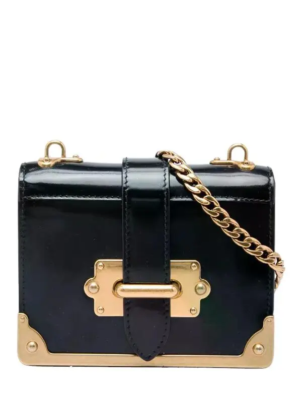 Prada 2013-2026 Micro Spazzolato Cahier Crossbody Bag - Black