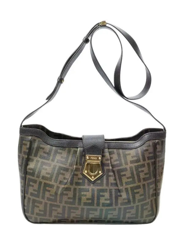 Fendi Zucca Buckle Zip-fastening Cross Body Bag - Brown
