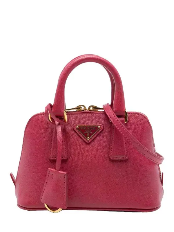 Prada 2000-2013 Mini Saffiano Lux Promenade Satchel - Pink