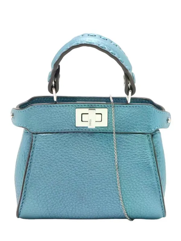 Fendi 2000-2010 Nano Nappa Peekaboo Satchel - Blue