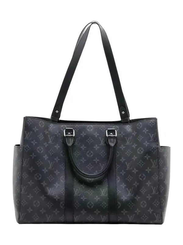 LOUIS VUITTON 2021-2026 Monogram Eclipse Sac Plat 24h Tote Bag - Black