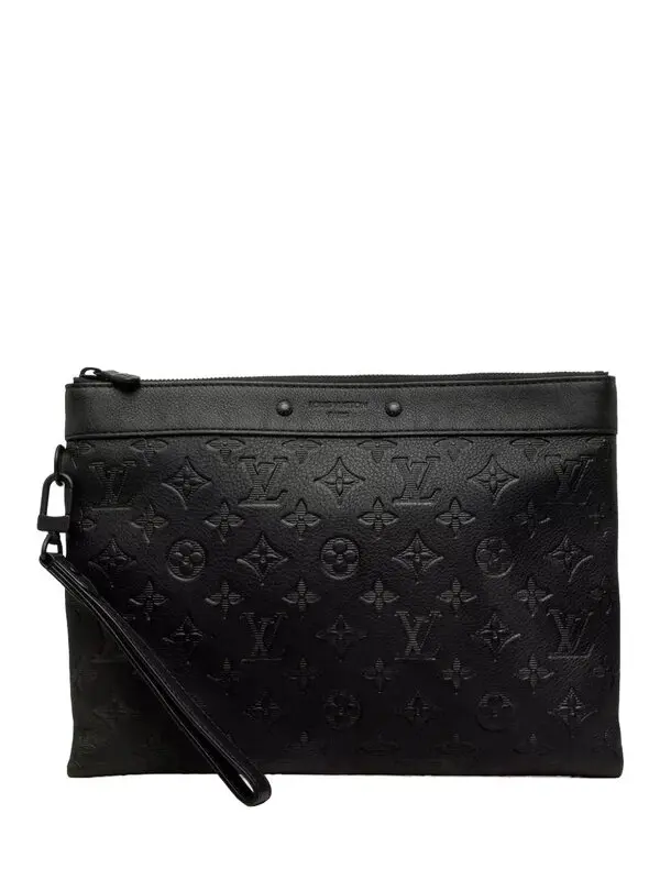 LOUIS VUITTON 2021-2026 Monogram Shadow Pochette To Go Clutch Bag - Black