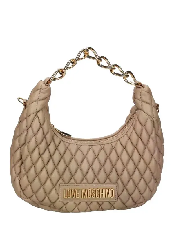 Moschino Quilted Chain-link Shoulder Bag - Neutrals