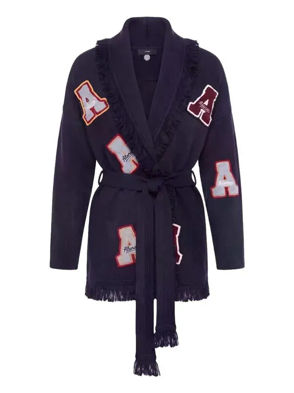 Alanui A-patch Belted Cardigan - Blue