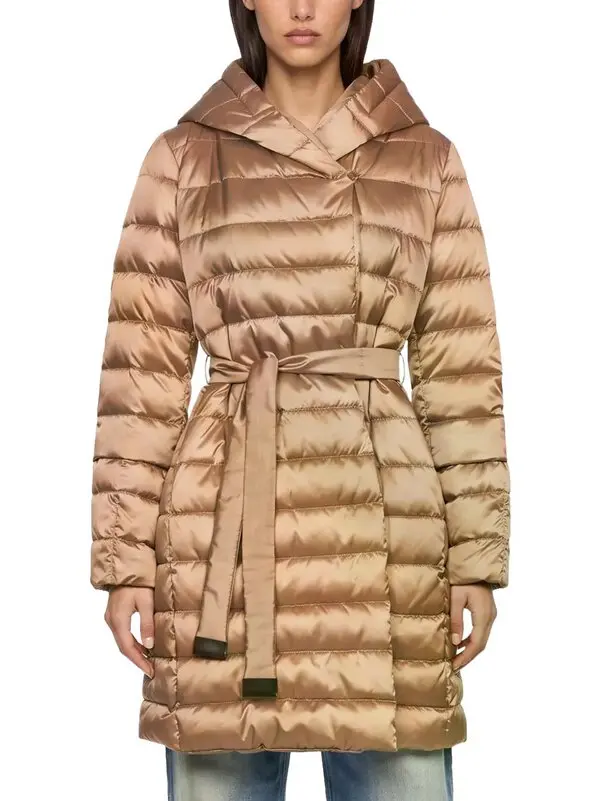 Max Mara The Cube Quilted Hooded Coat - Neutrals