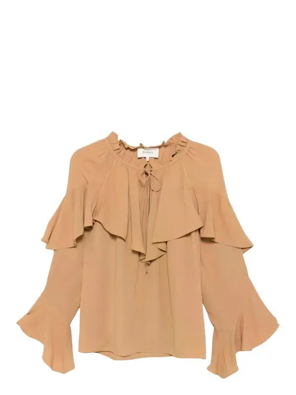 Ba&sh Betty Ruffled Tiered Blouse - Brown