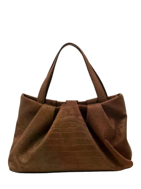 THEMOIRE Athena Croc-effect Shoulder Bag - Brown