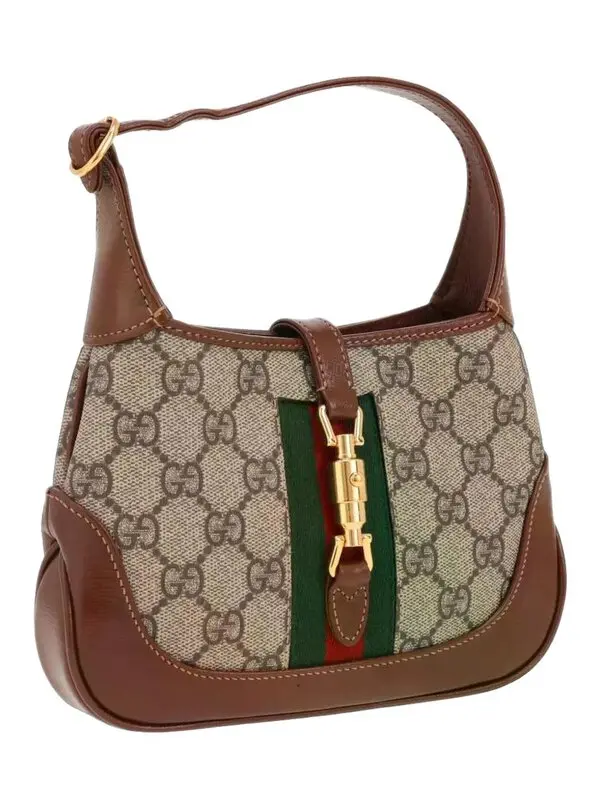 Gucci 2020s Mini Jackie Monogram Shoulder Bag - Brown