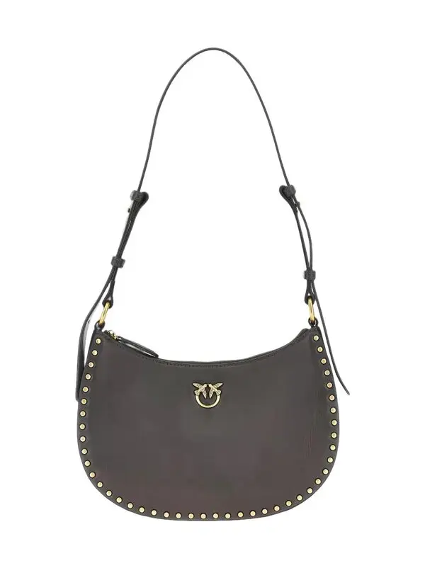 Pinko Mini Half Moon Stud-embellished Shoulder Bag - Brown