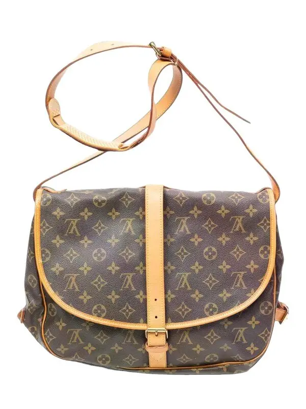 LOUIS VUITTON Saumur Gm Monogram Buckle-fastening Shoulder Bag - Brown
