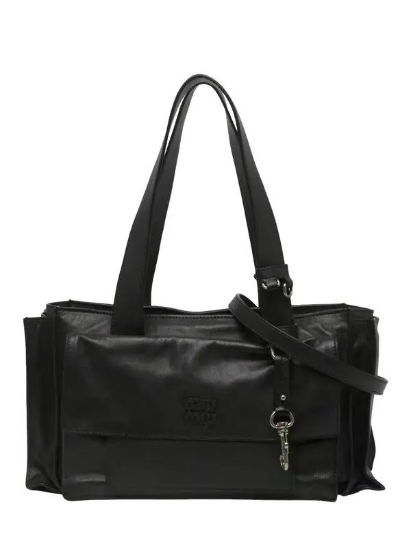 Miu Miu 2026 Lambskin Utilitaire Shopping Bag Satchel - Black