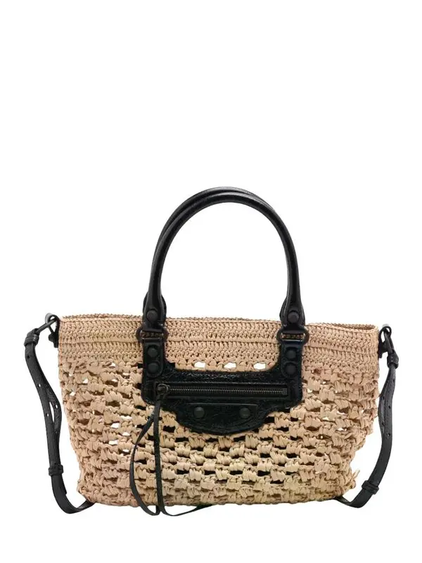 Balenciaga 2021-2026 Raffia Le City Satchel - Neutrals