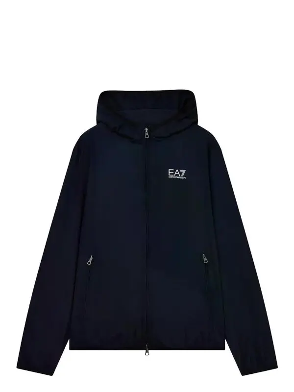 EA7 Logo-print Hooded Jacket - Blue