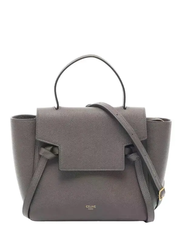 Celine 2010-2026 Nano Grained Calfskin Belt Bag Satchel - Grey