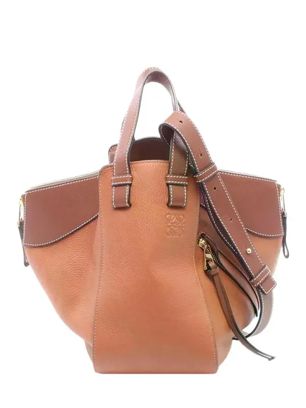 Loewe 2015-2026 Small Bicolor Leather Hammock Satchel - Brown