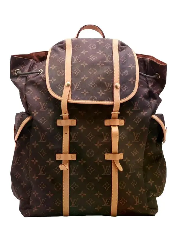 LOUIS VUITTON 2021-2026 Monogram Silk Tech Christopher East West Mm Backpack - Brown