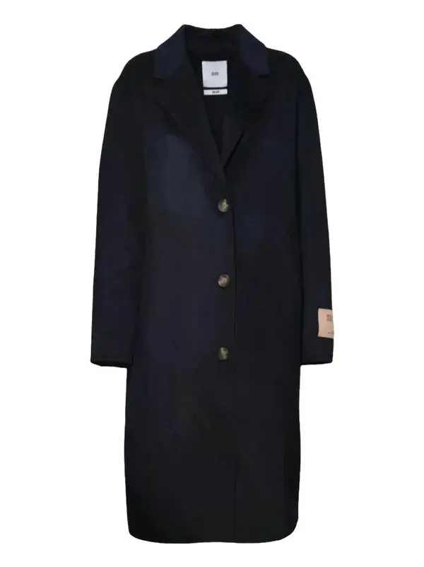 SOLOTRE Single-breasted Notched-lapels Coat - Blue
