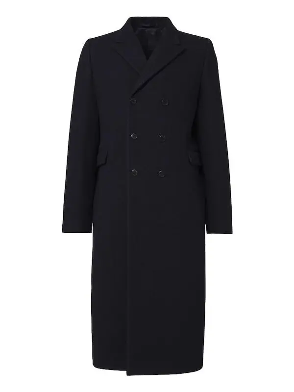 Prada Double-breasted Virgin Wool Coat - Blue