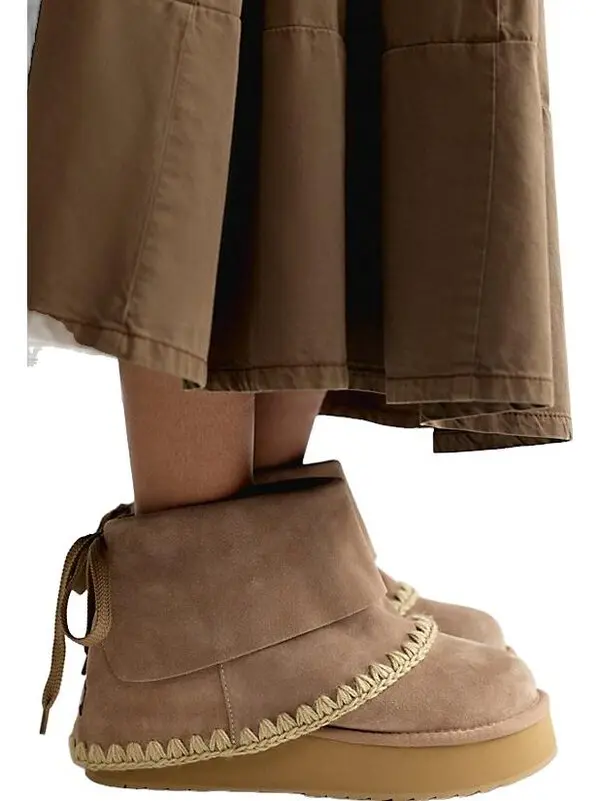 Mou Foldover Platform Boots Shoe At - Camel
