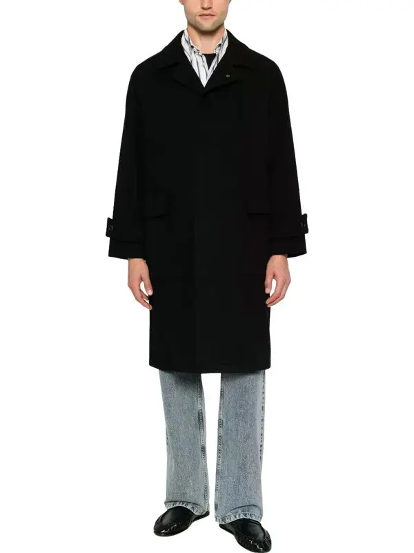 Tagliatore Buttoned-cuff Coat - Black
