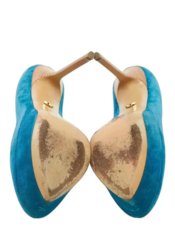 SERGIO ROSSI 2023 Platform Peep-toe Pumps - Blue