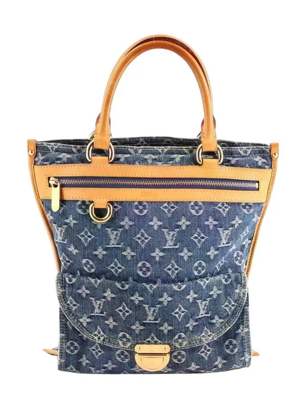 LOUIS VUITTON Sac Plat Bag Denim Tote Bag - Blue