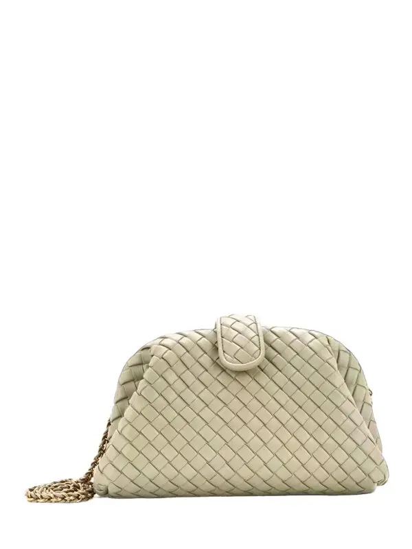 Bottega Veneta Lauren 1980 With Chain Intrecciato Nappa Teen Clutch Bag - Neutrals