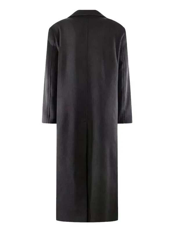 CRUNA Double-breasted Notched-lapel Coat - Black