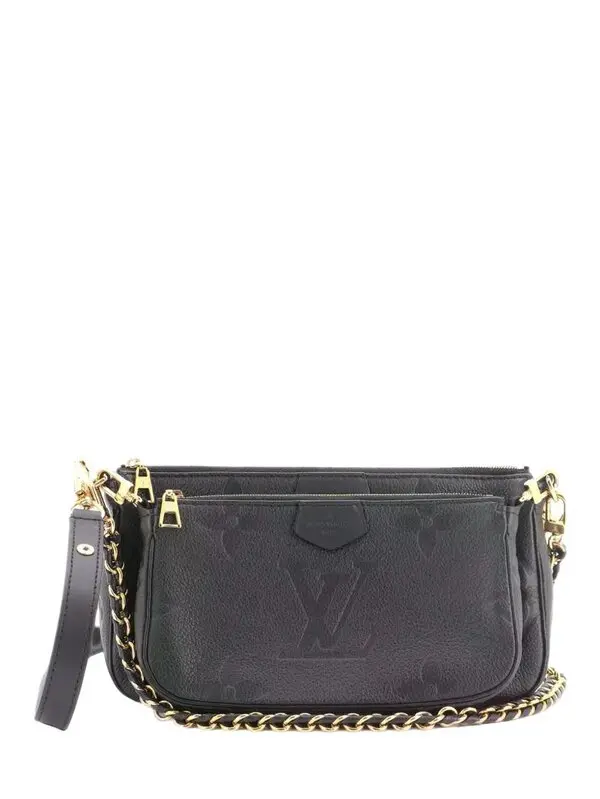 LOUIS VUITTON Multi Pochette Accessoires Monogram Empreinte Giant Crossbody Bag - Black
