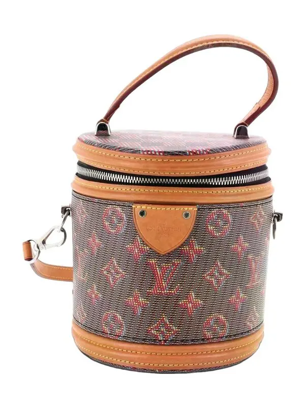 LOUIS VUITTON Cannes Handbag Damier Monogram Pop Canvas Satchel - Brown