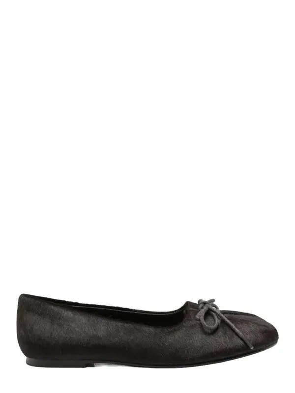 BIBI LOU Bow-detail Pony-hair Ballet Flats - Brown