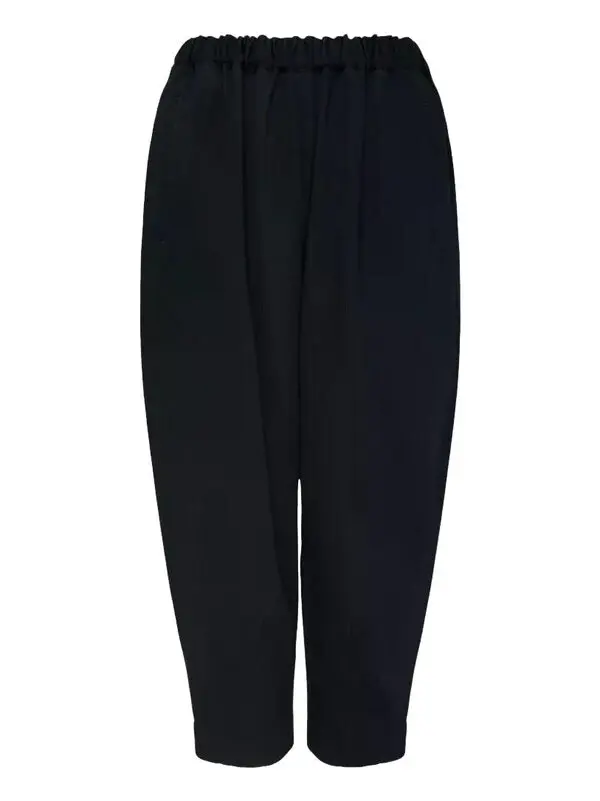 Comme Des Garçons Elasticated-waistband Tapered Trousers - Black