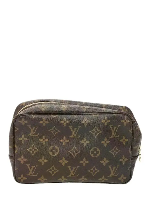 LOUIS VUITTON 1987 Monogram Toiletry Pouch Make Up Bag - Brown