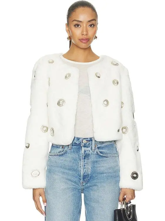 UNDERSTATED LEATHER X Revolve Silver Tongue Coat - White