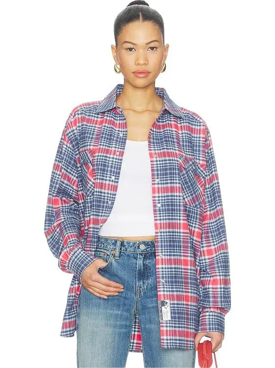 Frankies Bikinis Montana Cotton Flannel Shirt - Multi